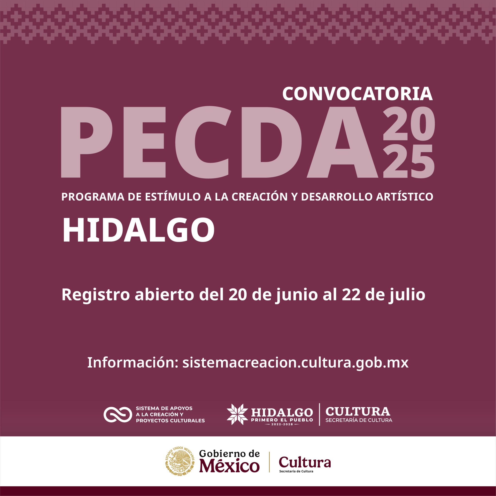 Convocatoria PECDA 2025 – Secretaría de Cultura del Estado de Hidalgo